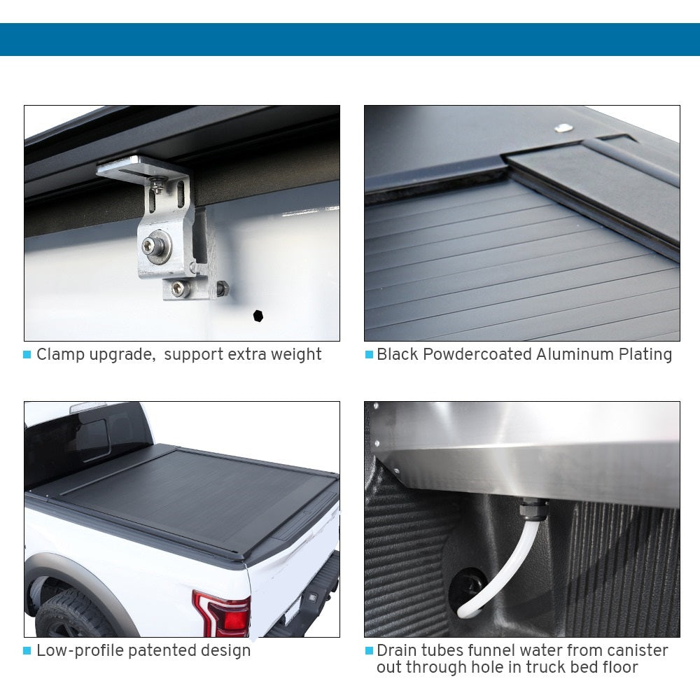 Ford Ranger PRO 5ft V3 Aluminum Retractable Roll Up Tonneau Cover 2019 ...